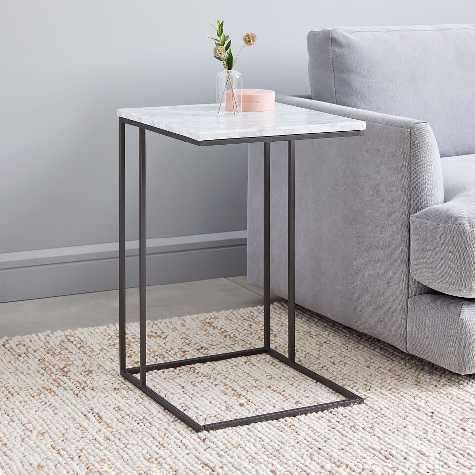 Streamline C-Side Table - Marble | West Elm UK